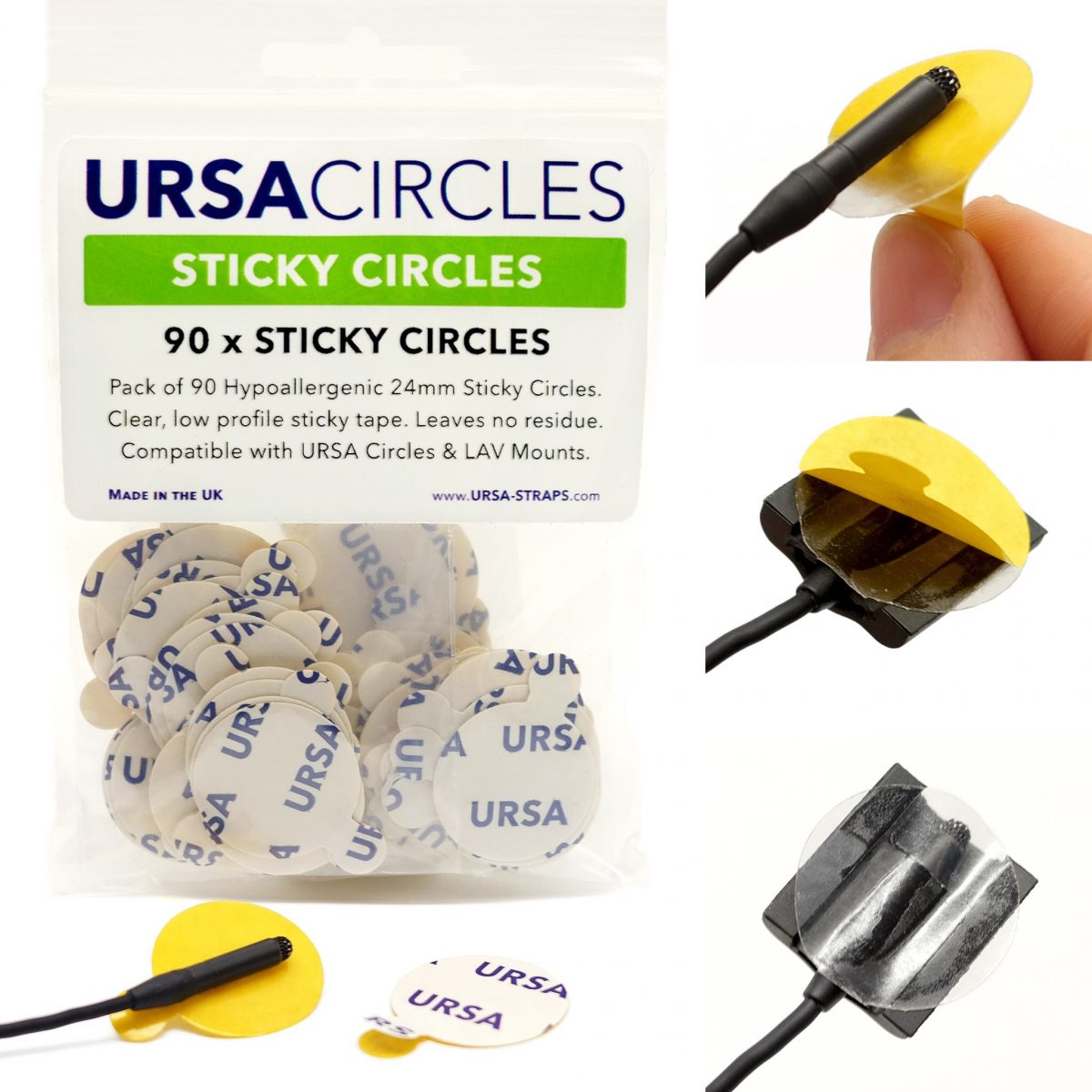 Ursa Sticky Circles. Cercles adhésifs pour capsules hf.